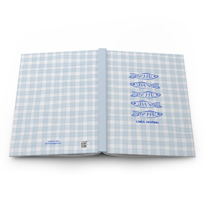 Sardine Lined Notebook – Coastal Blue & White Stationery - Etsy