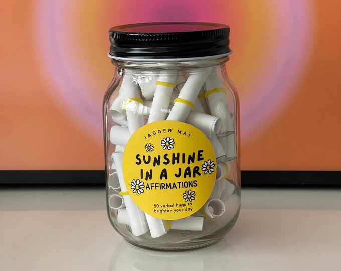 Sending Sunshine Affirmation Jar Getwell Soon Gift 50 Affirmative Daily ...