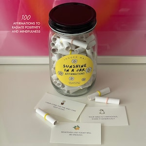 Affirmation Jar for Sending You Sunshine | 100 Uplifting Affirmations ...