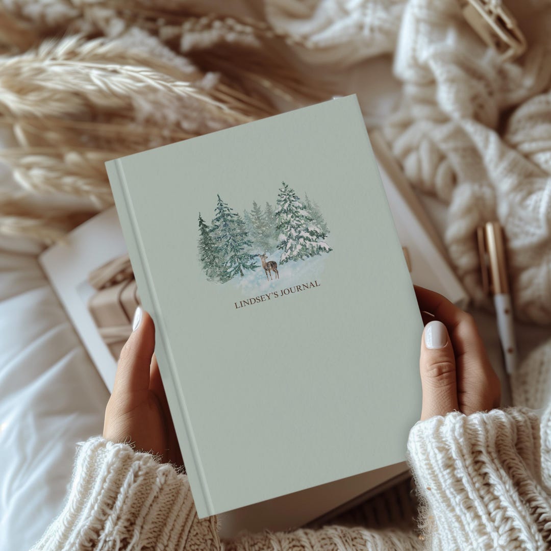 Personalized Winter Forest Journal | Custom Name Notebook - Etsy