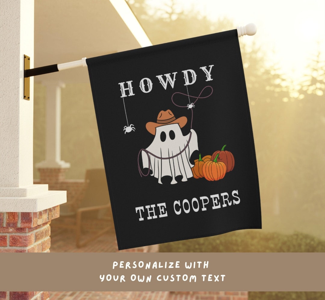 Personalized Halloween House Banner, Custom Halloween Garden Flag ...