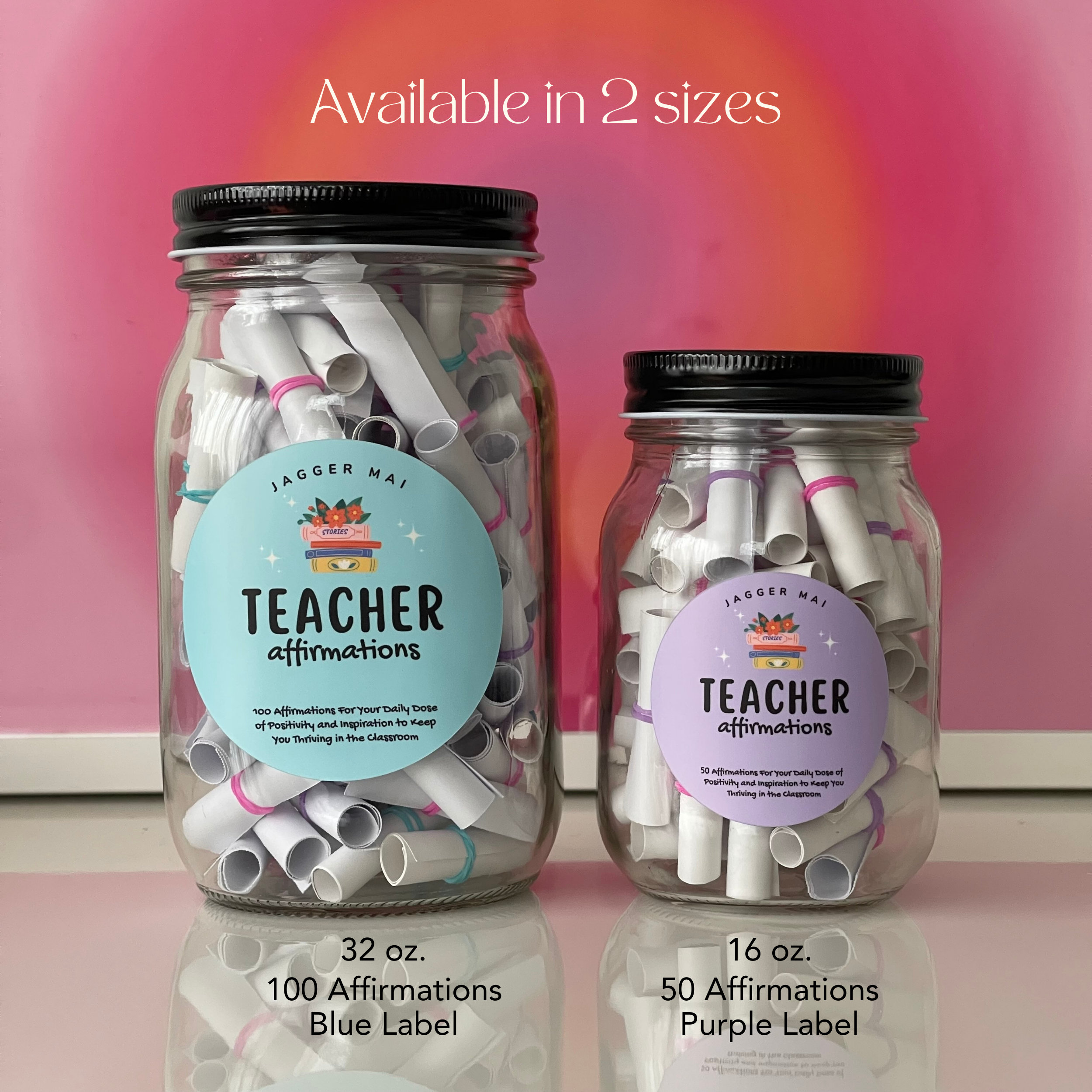 Teacher Affirmation Jar | Endof Year Teacher Gift | 100 Positive ...