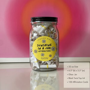 Affirmation Jar for Sending You Sunshine | 100 Uplifting Affirmations ...