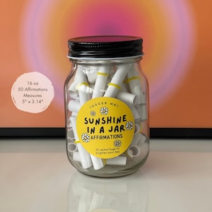Sending Sunshine Affirmation Jar | Get Well Gift, 50 Daily Cards - Etsy