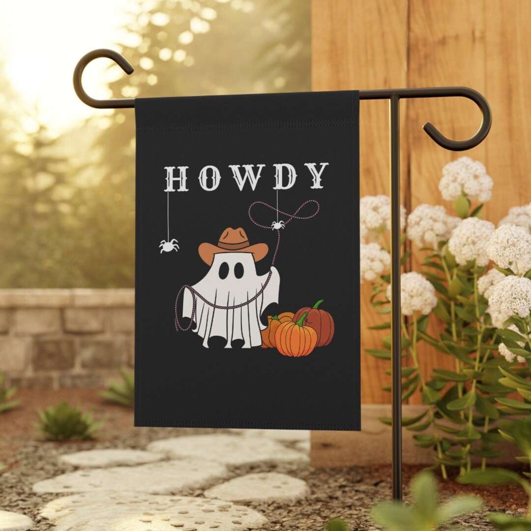 Halloween Garden Flag Decor, Halloween Flag for Yard, Western Howdy ...