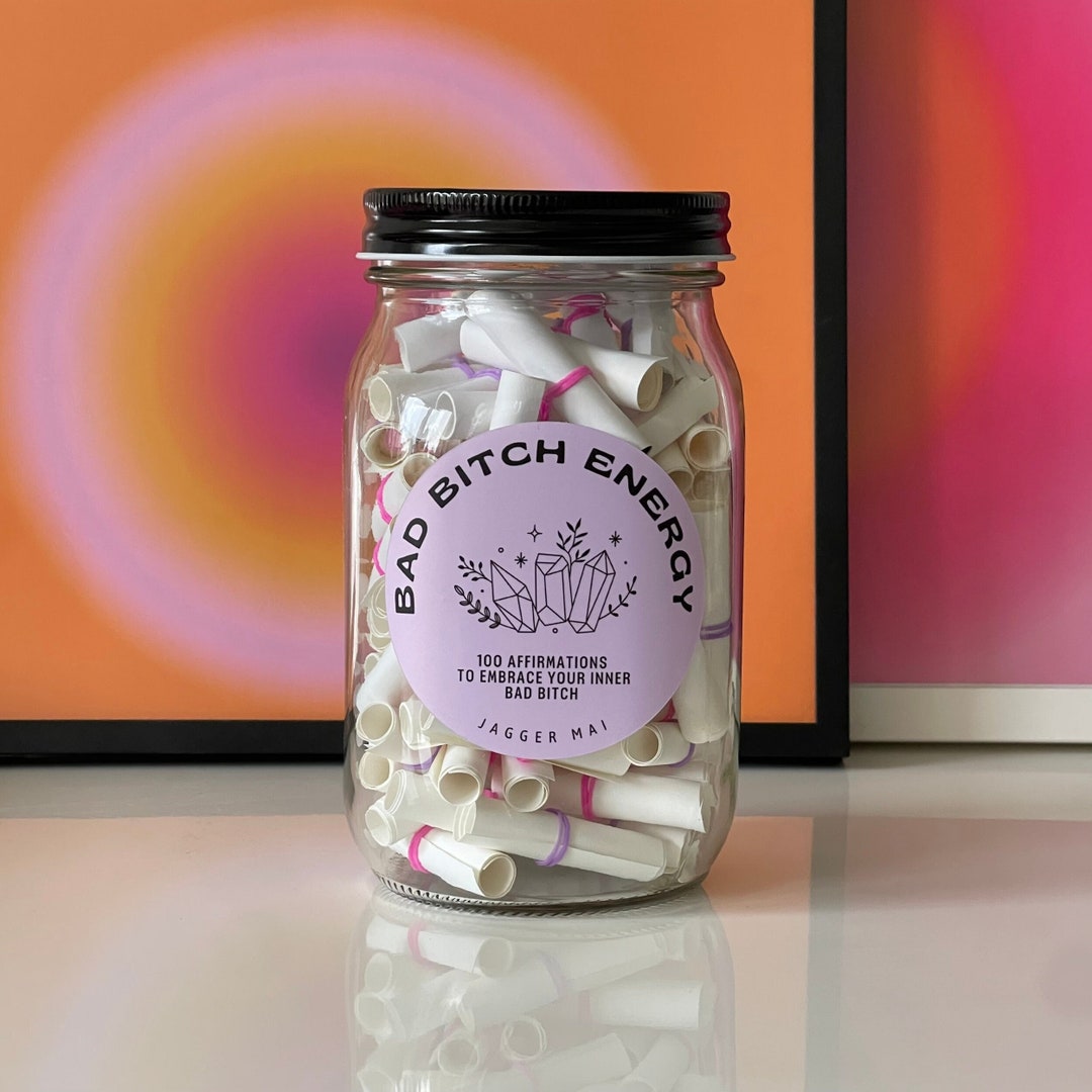 Bad Bitch Energy Affirmation Jar | 100 Positive Affirmations for Women ...