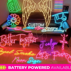 Battery Operated Neon Sign, Neon Sign Battery Powered, Neon Sign, Home ...