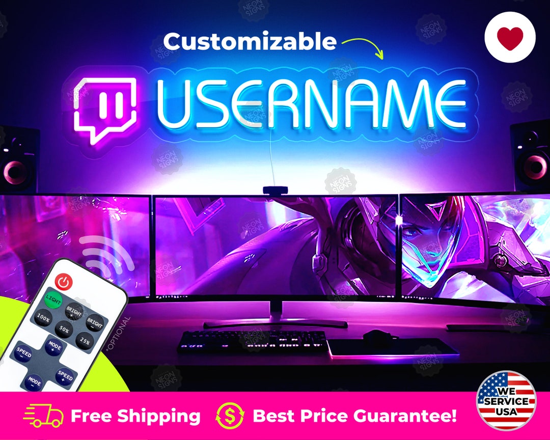 Twitch Neon Light, Gamer Neon Sign Custom, Gamer Neon Sign ...
