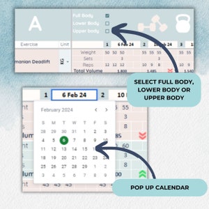 Weight Training Tracker Progressive Overload Spreadsheet Compatible ...