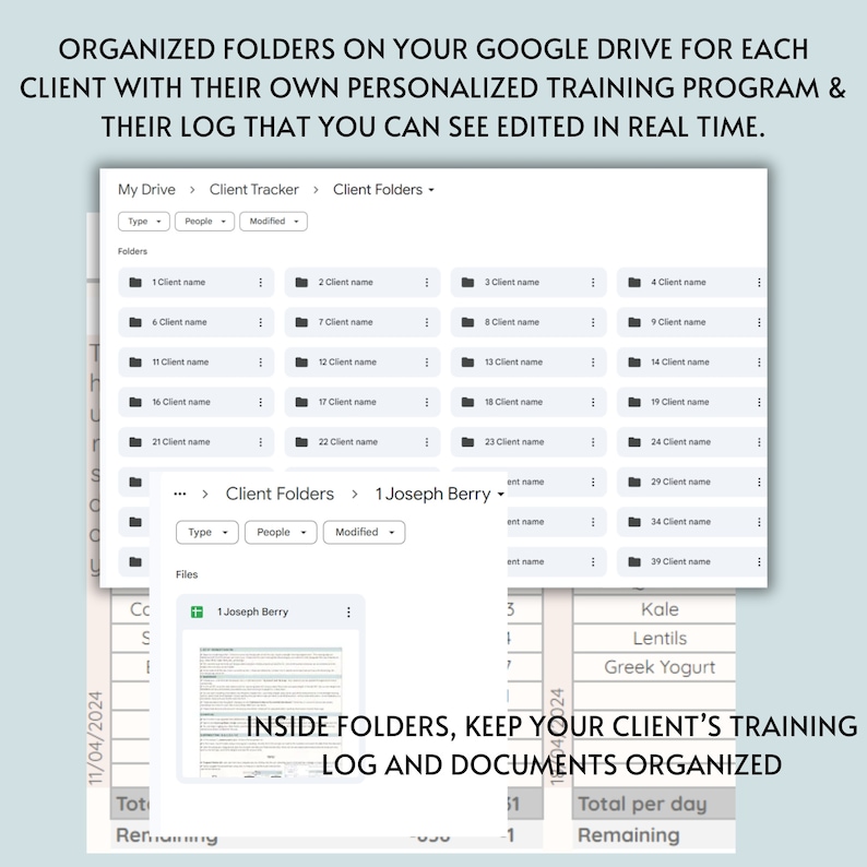 Fitness Coach Client Tracker: Training Program Spreadsheet (google ...