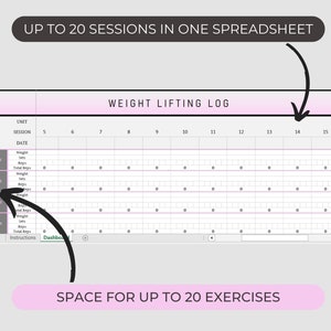Weight Lifting Tracker: Excel Gym Workout Planner (digital Download) - Etsy