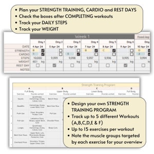 12 Weeks Workout Template for Google Sheets iPhone Compatible ...