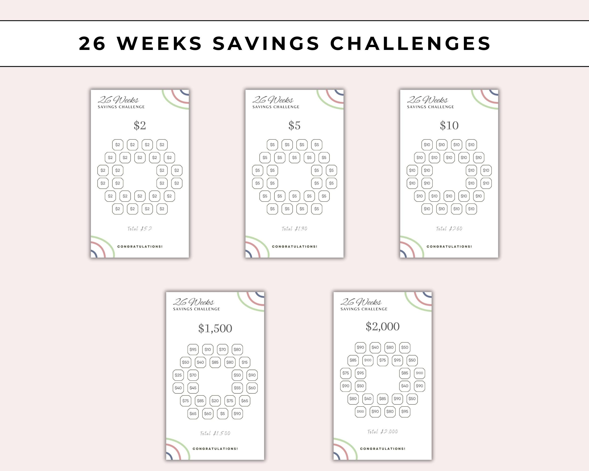 Mini Savings Challenge Printable, Save Money Challenge, A6 Savings ...