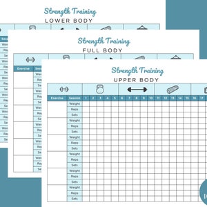 Strength Training Tracker Printable, Weight Lifting Tracker, Workout ...
