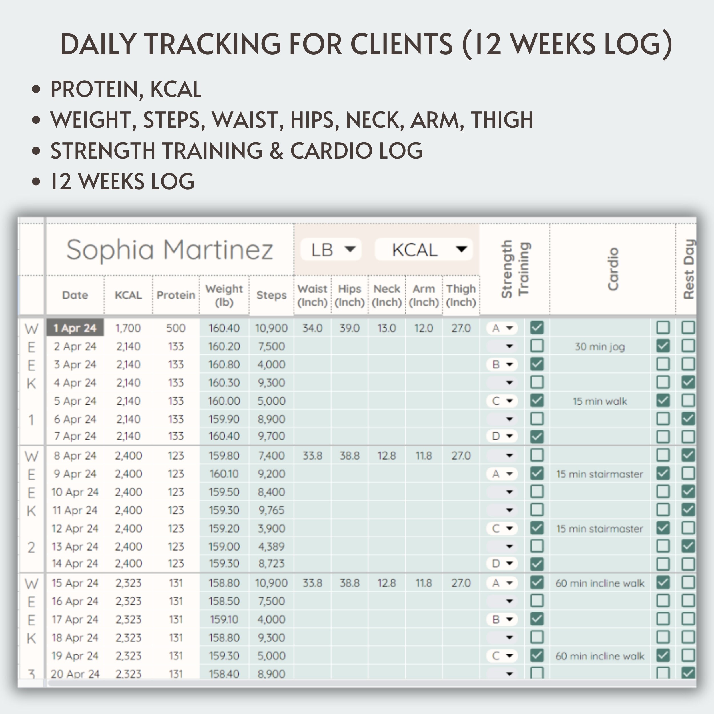 Fitness Coach Client Tracker: Training Program Spreadsheet (google ...