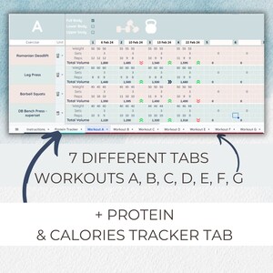 Weight Training Tracker Progressive Overload Spreadsheet Compatible ...