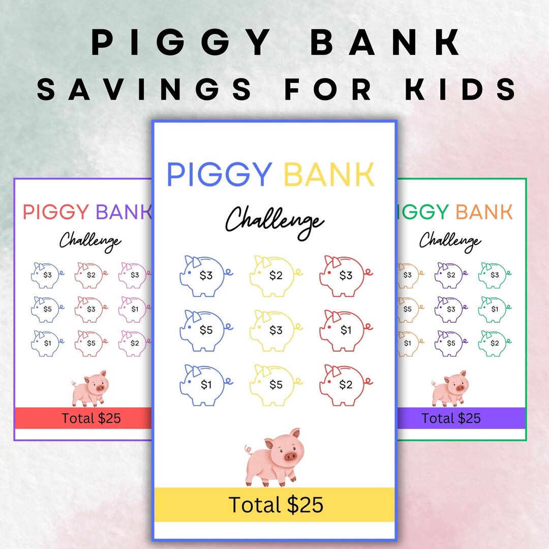 Mini Savings Challenge for Kids, Piggy Bank Savings for Child, Money ...