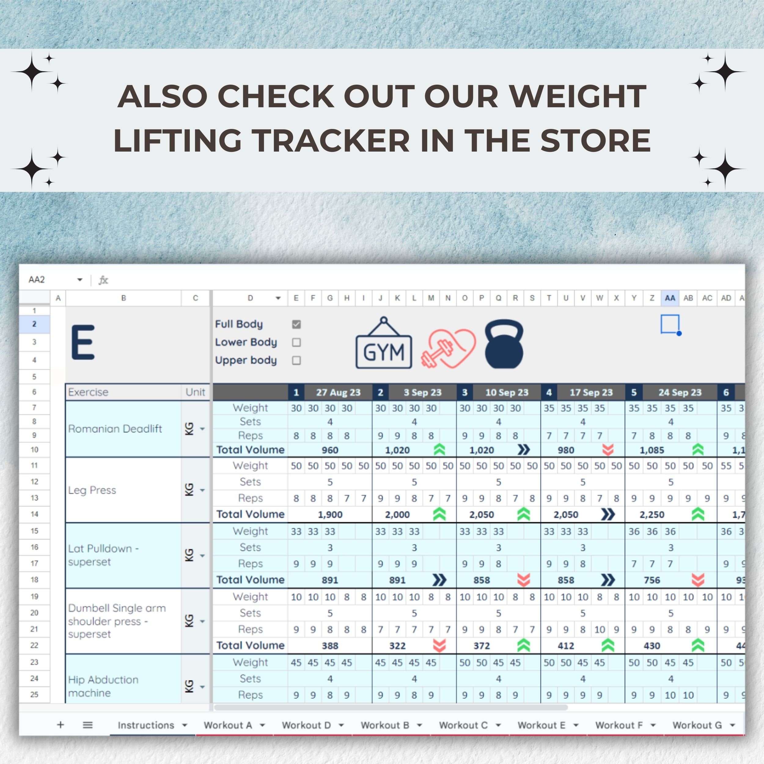 Fitness Skills Tracker Google Sheets Compatible With Iphone ...