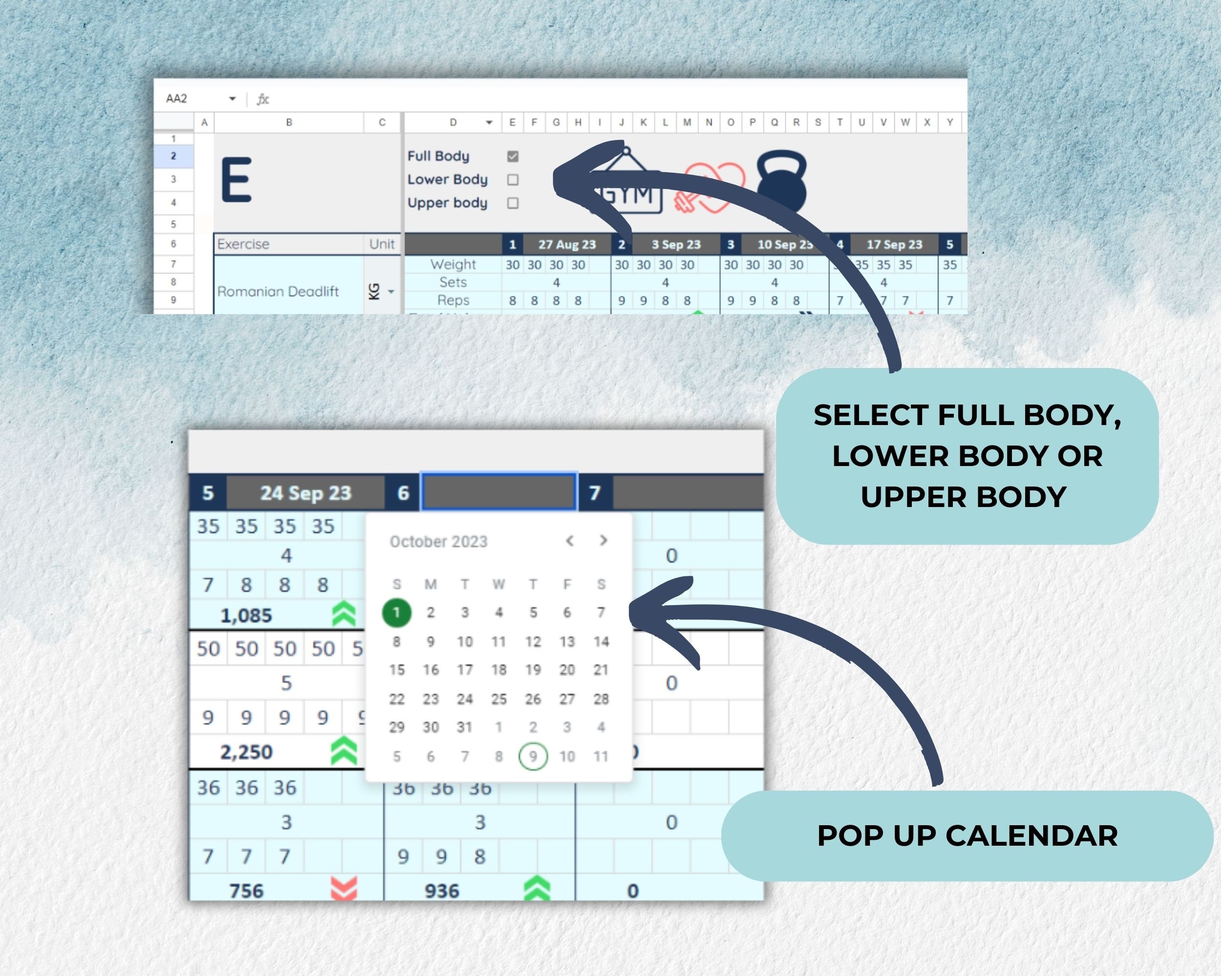 Weightlifting Tracker: Gym Progress Log (google Sheets) - Etsy