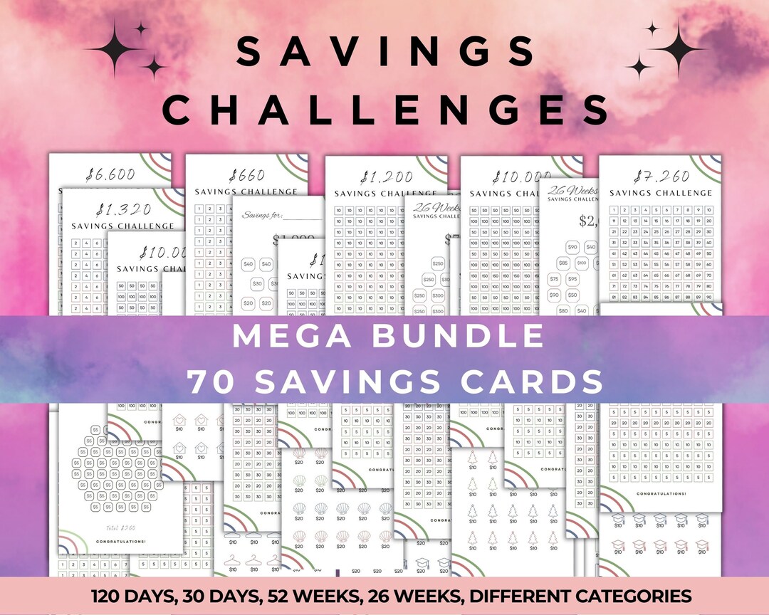 Budgeting Savings Challenges Printable Mega Bundle Envelope - Etsy