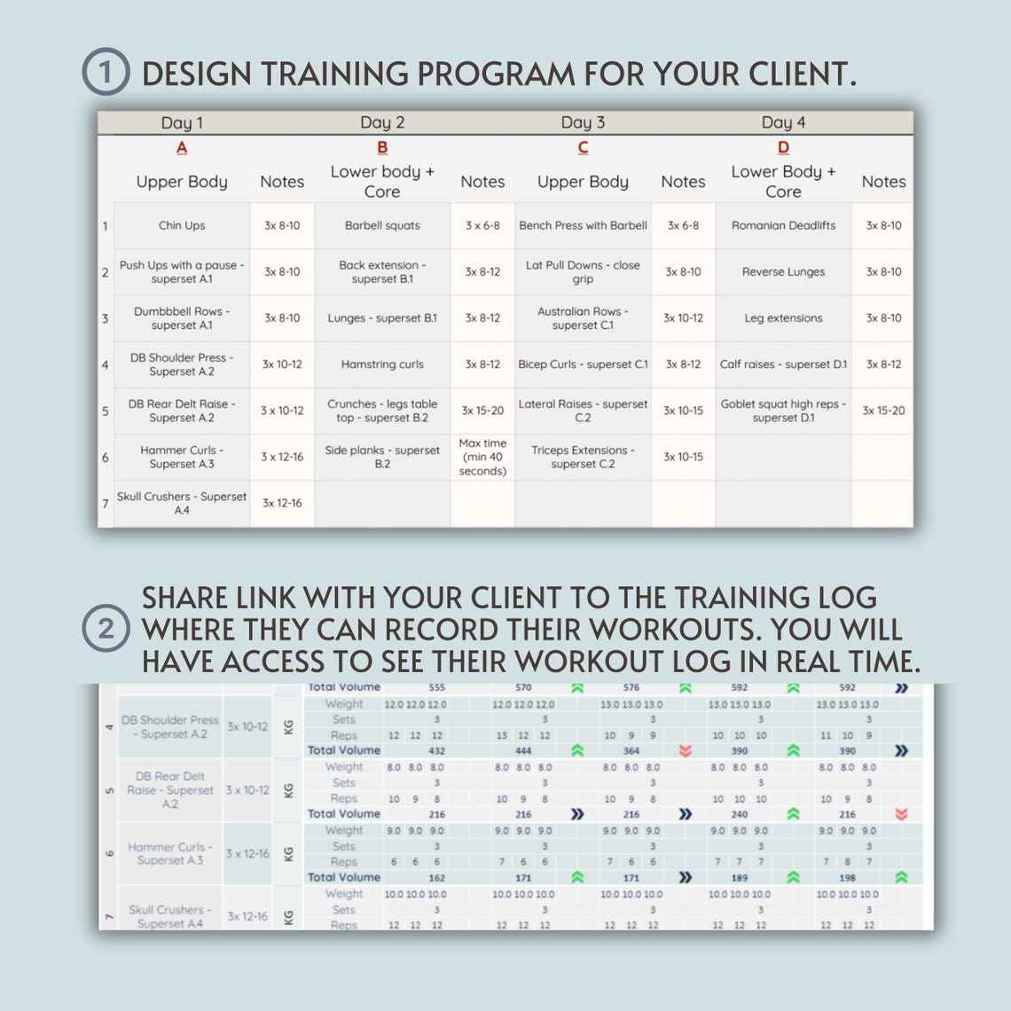Fitness Coach Client Tracker: Training Program Spreadsheet (google ...