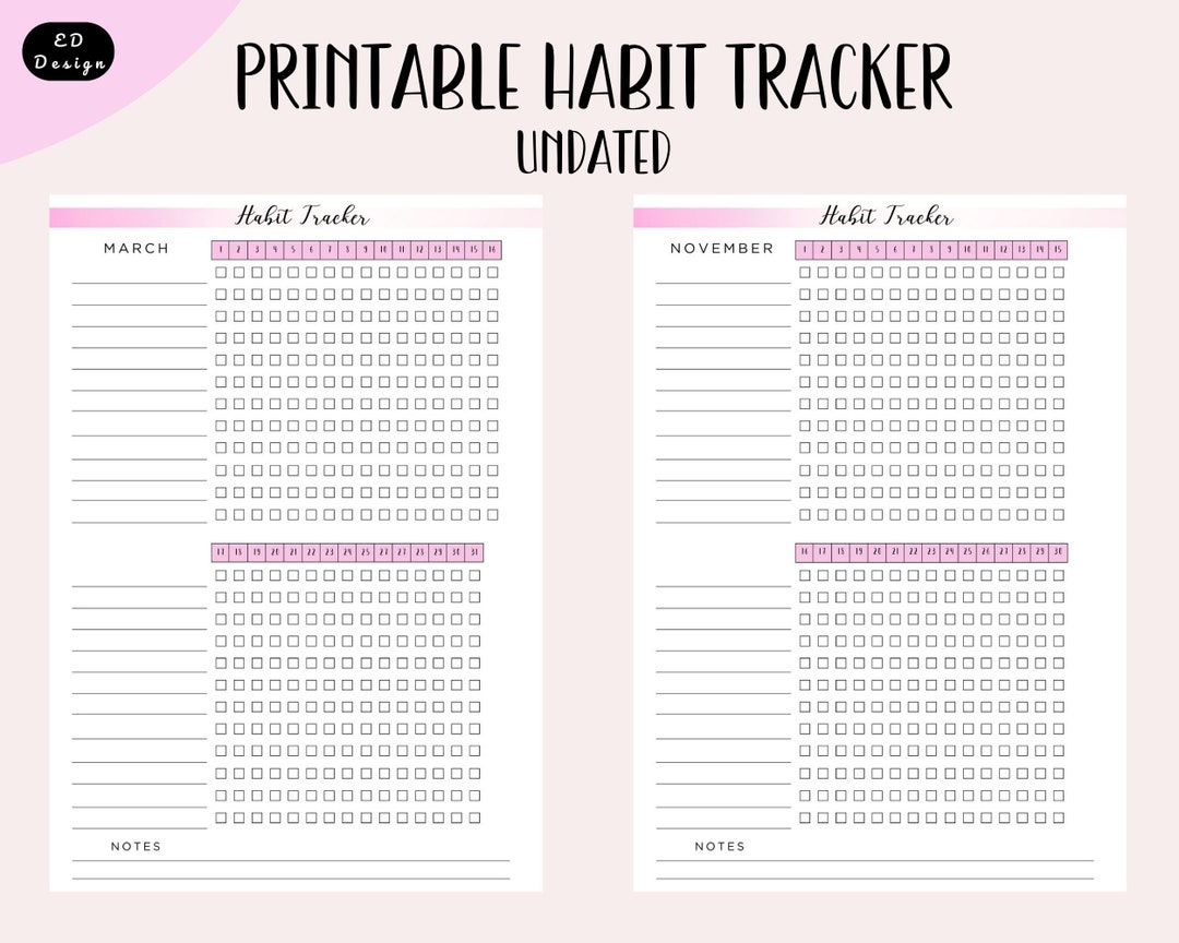 Monthly Habit Tracker Printable, Habit and Routine Planner, Instant ...