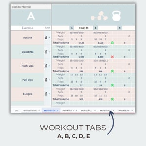 12 Weeks Workout Template for Google Sheets iPhone Compatible ...