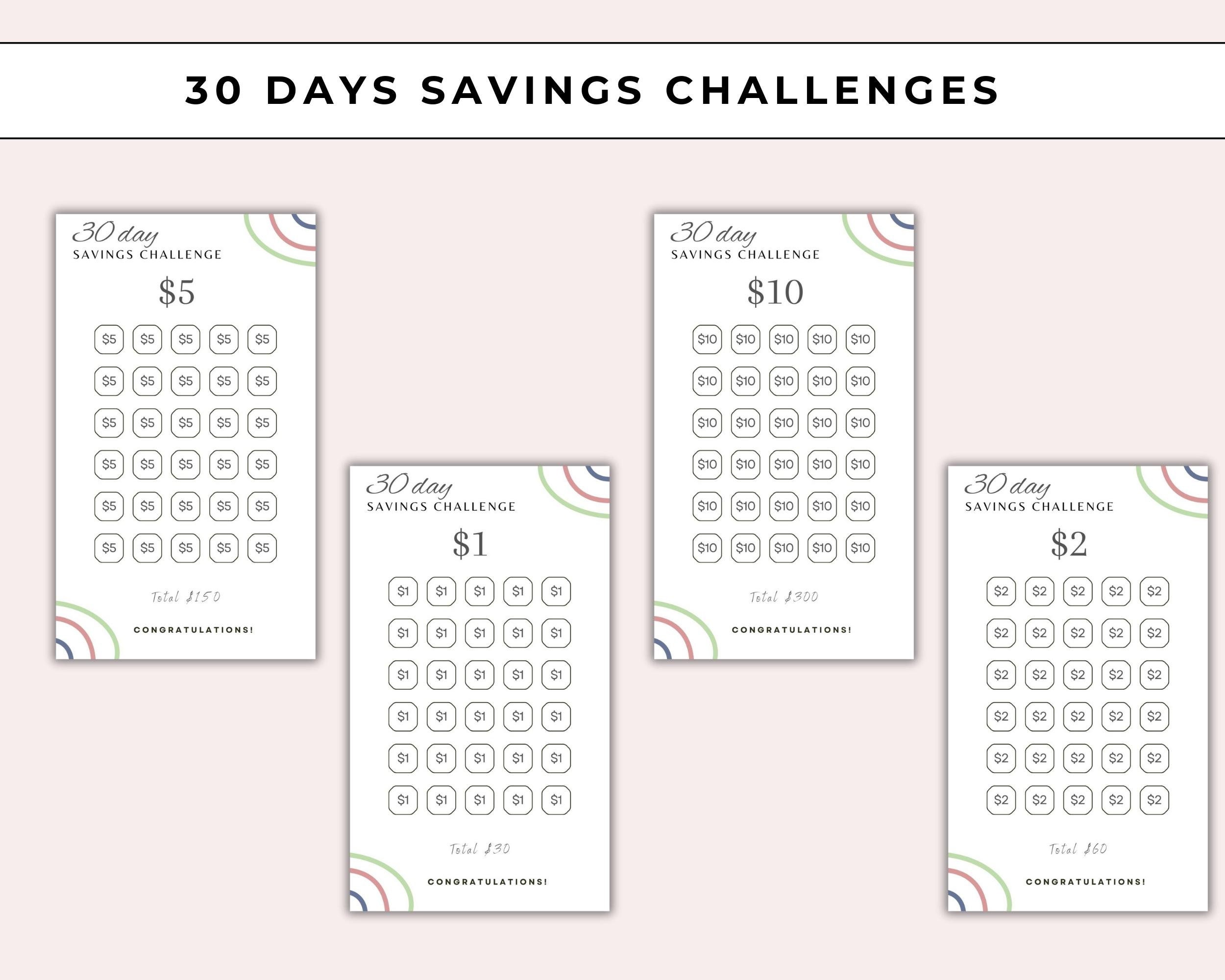 Mini Savings Challenge Printable, Save Money Challenge, A6 Savings ...