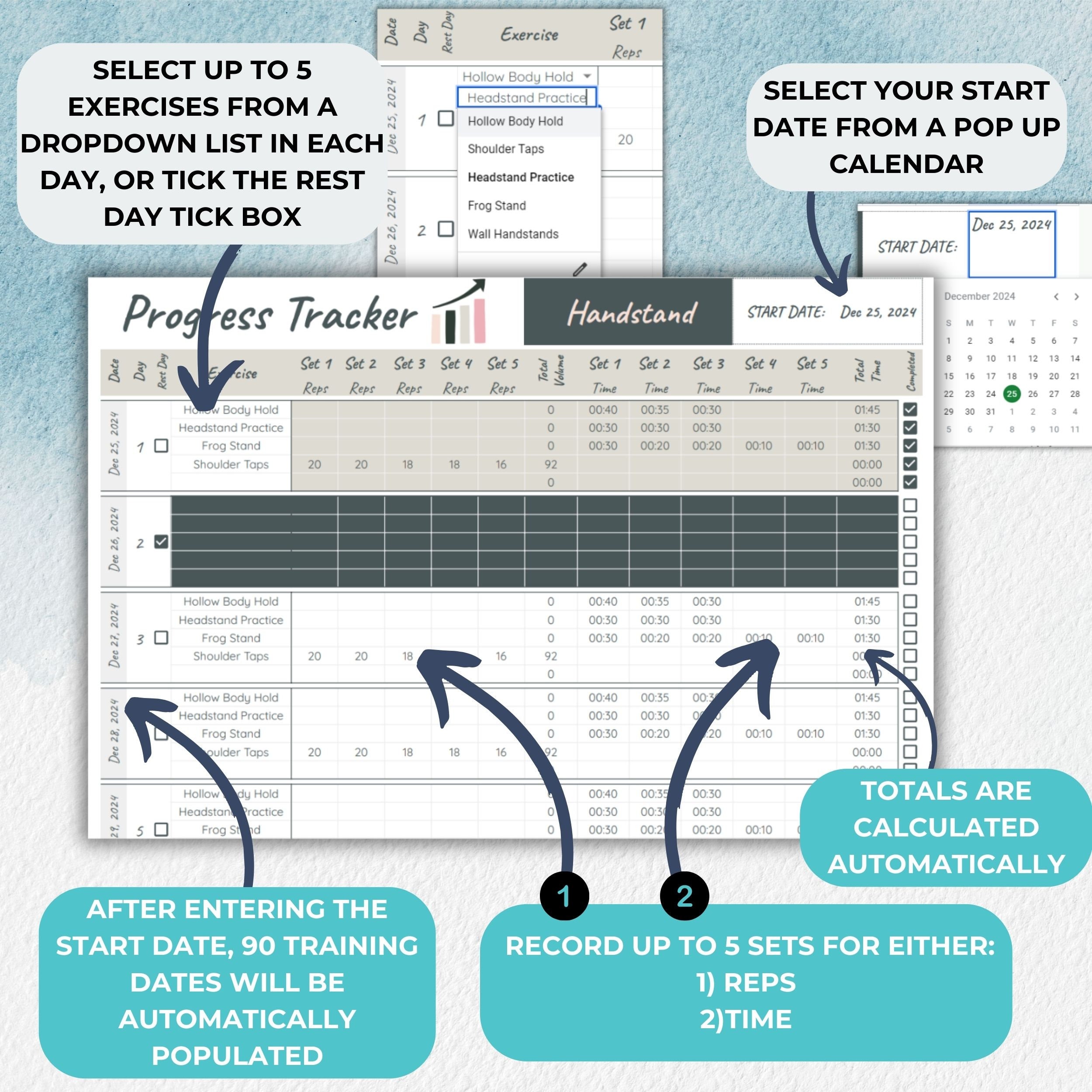 Fitness Skills Tracker Google Sheets Compatible With Iphone ...