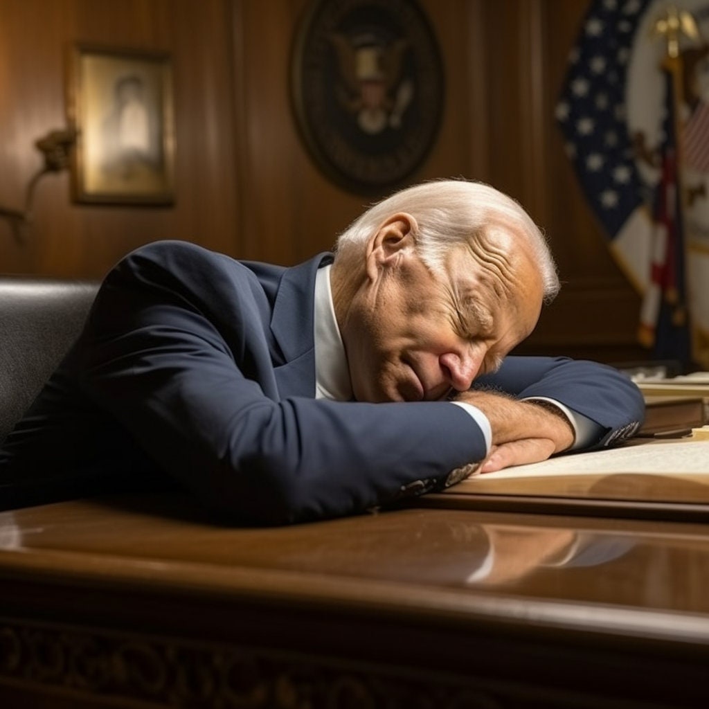 Sleepy Joe Biden Falling Asleep at His Desk - Etsy
