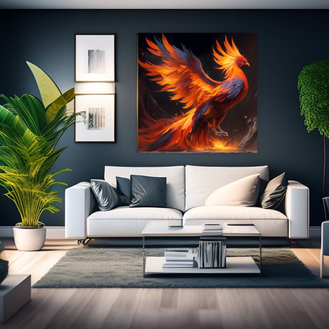 Phoenix Bird Bird Wall Art Hangable - Etsy