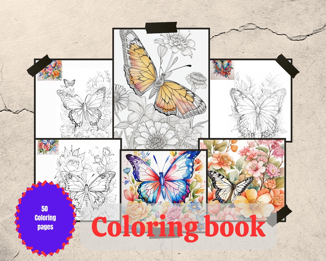 Butterfly Colouring Book Printable Colouring Pages - Etsy