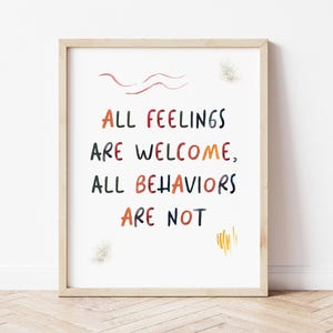 All Feelings Are Welcome Poster: Calming Corner Decor (digital Download ...