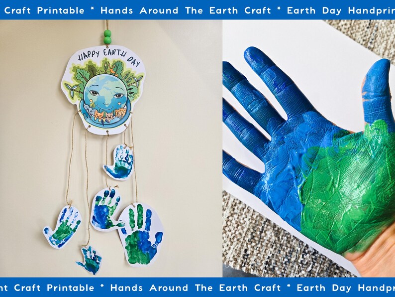 Earth Day Activity, Earth Day Handprint Craft, Keepsake Printable, DIY ...