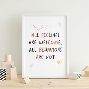 All Feelings Are Welcome Poster: Calming Corner Decor (digital Download ...