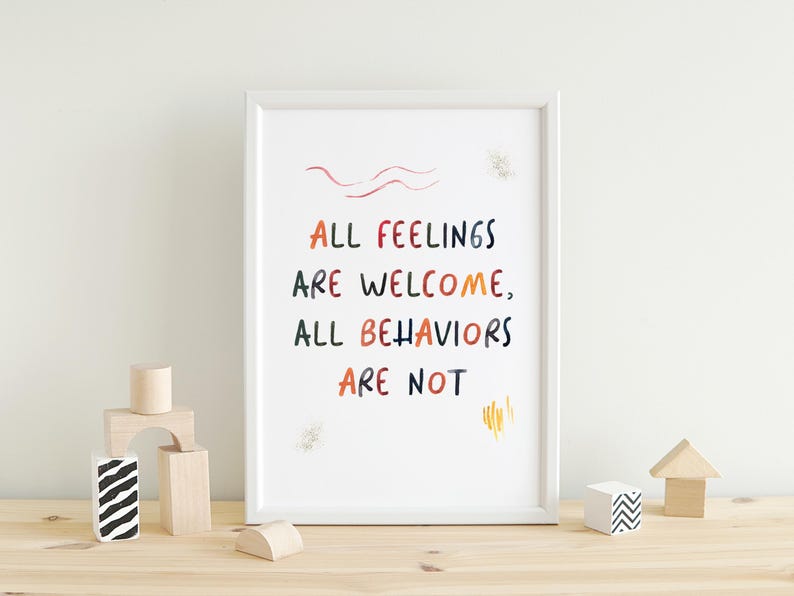All Feelings Are Welcome Poster: Calming Corner Decor (digital Download ...