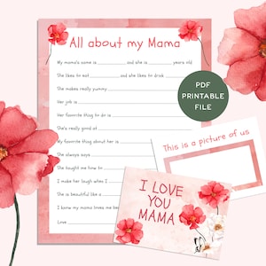 All About My Mama, Mom, Mommy, Printable Mother's Day Gift From Kids ...