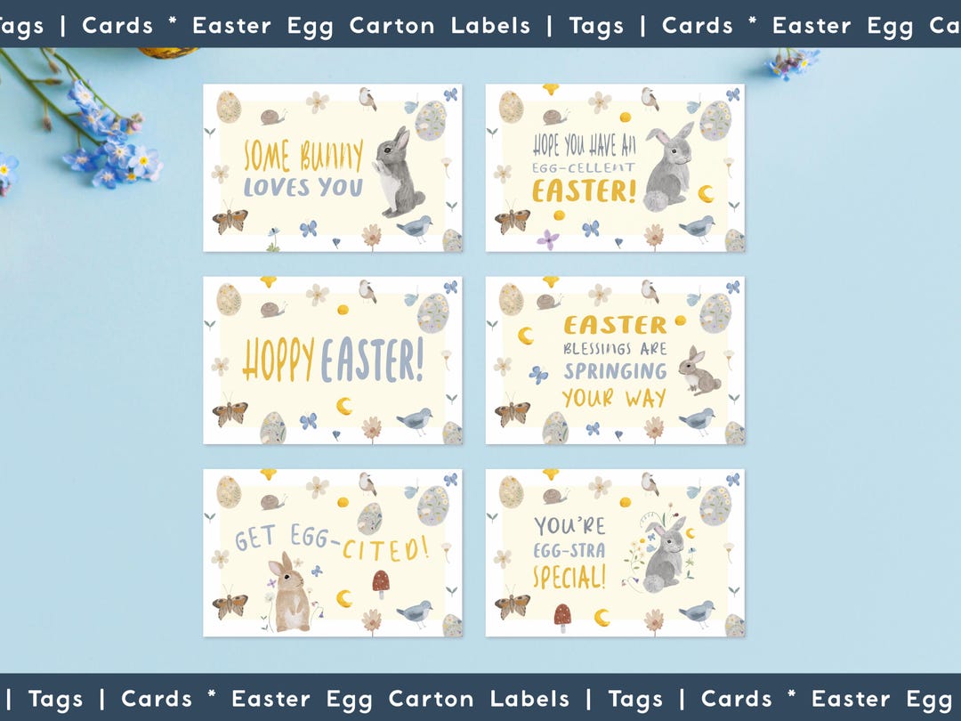 Easter Bunny Egg Carton Labels, DIY Egg Carton Gift, Printable Easter ...