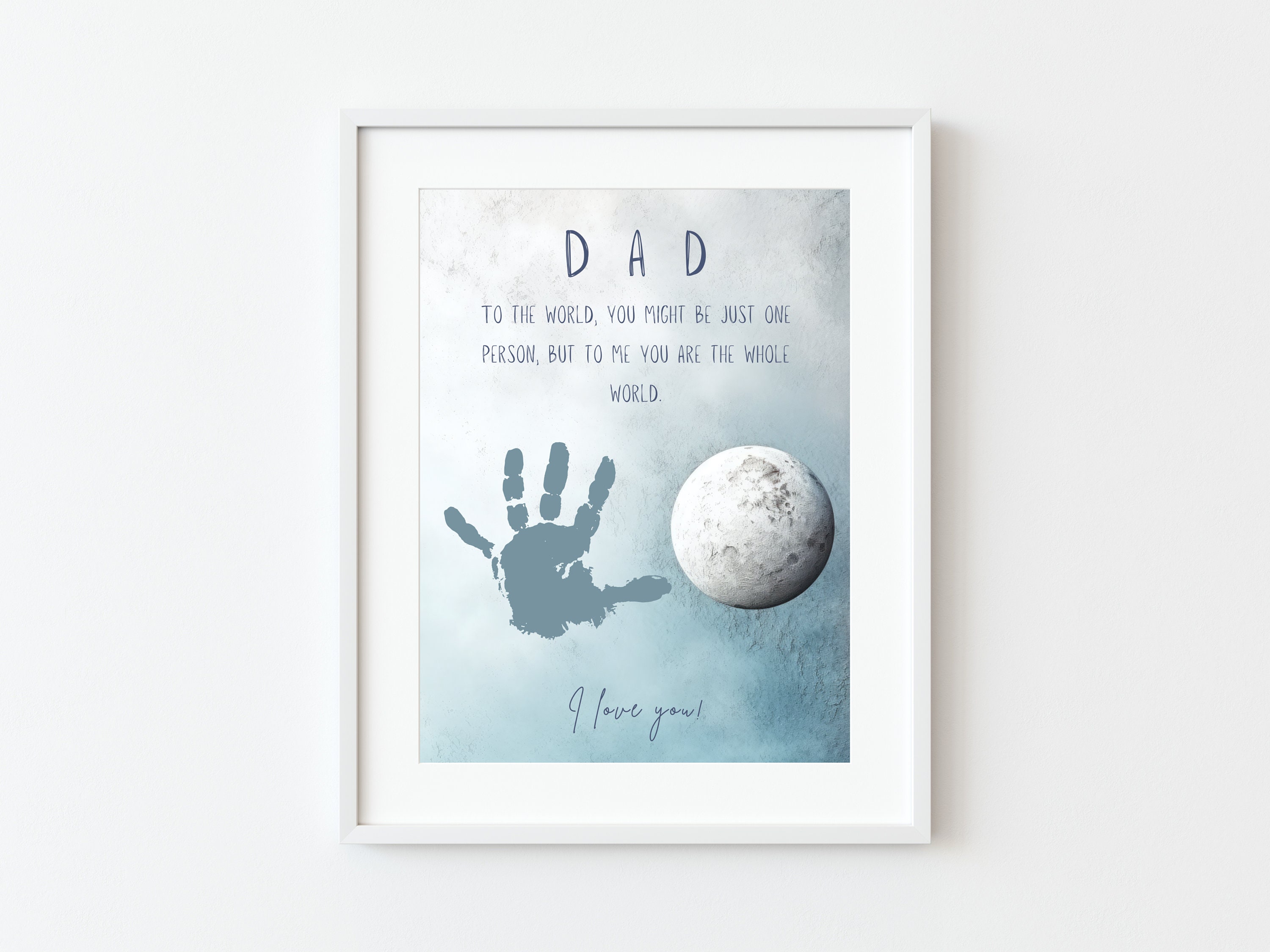Printable Fathers Day Handprint Art, Fathers Day Gift, Gift for Daddy ...