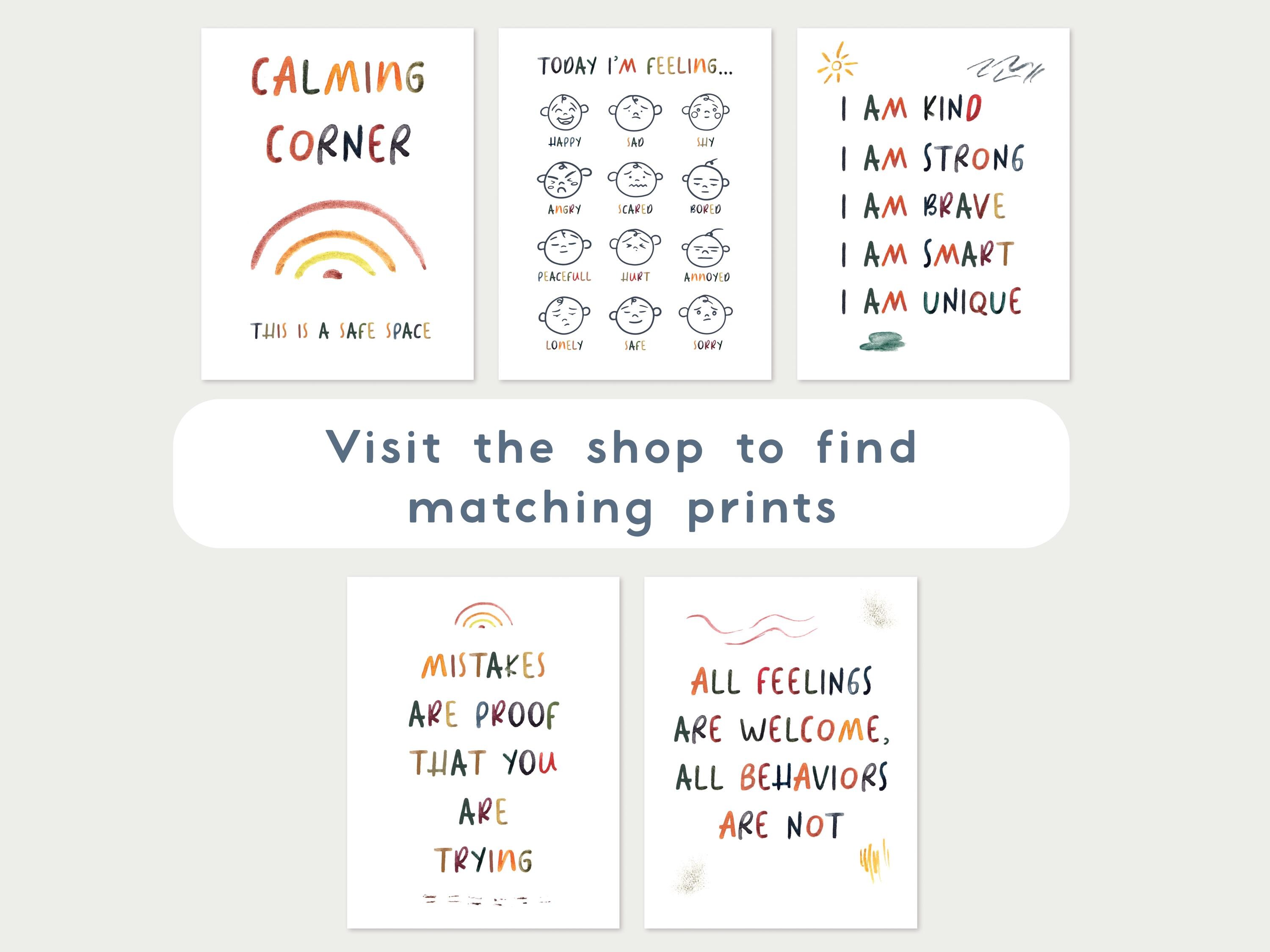 All Feelings Are Welcome Poster: Calming Corner Decor (digital Download ...