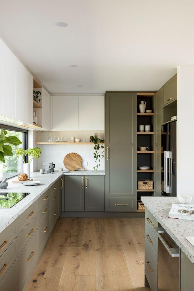 Sage Green Kitchen Designs, Virtual Design Service, Minimalist Kitchen ...