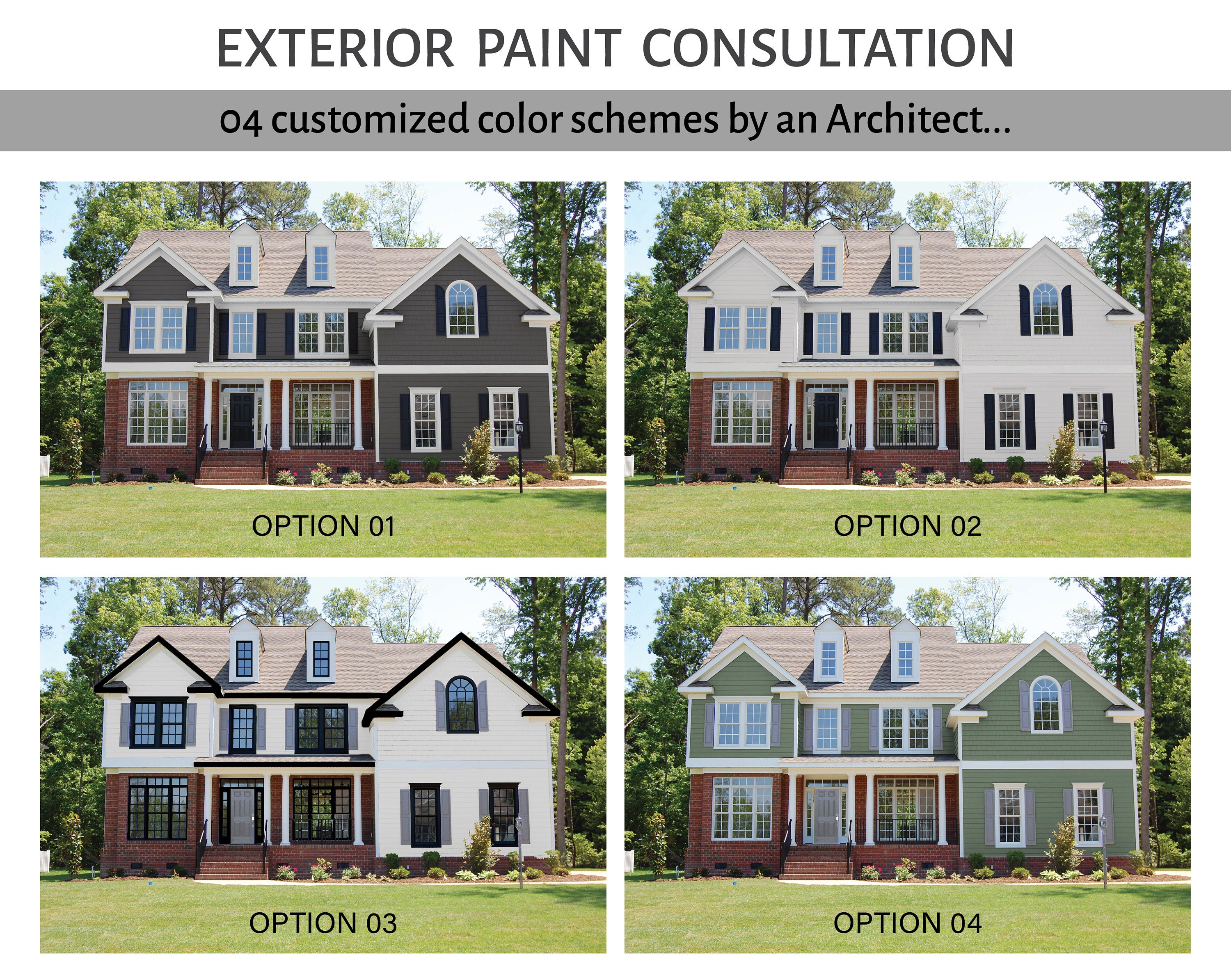 Exterior Paint Renderings|interior Design Service|e-design|custom Paint ...