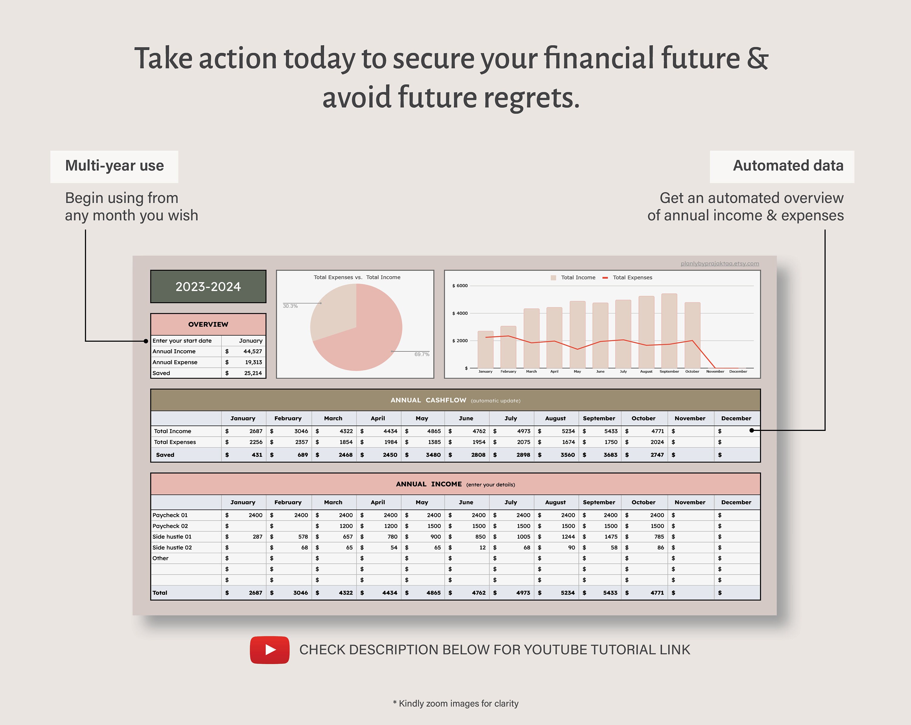 Income and Expense Tracker Google Sheets Expense Tracker Spreadsheet ...