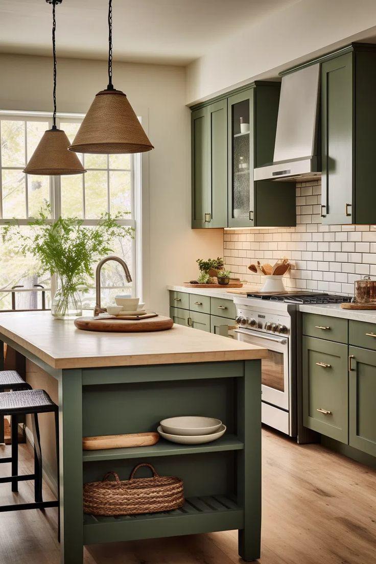 Sage Green Kitchen Designs, Virtual Design Service, Minimalist Kitchen ...