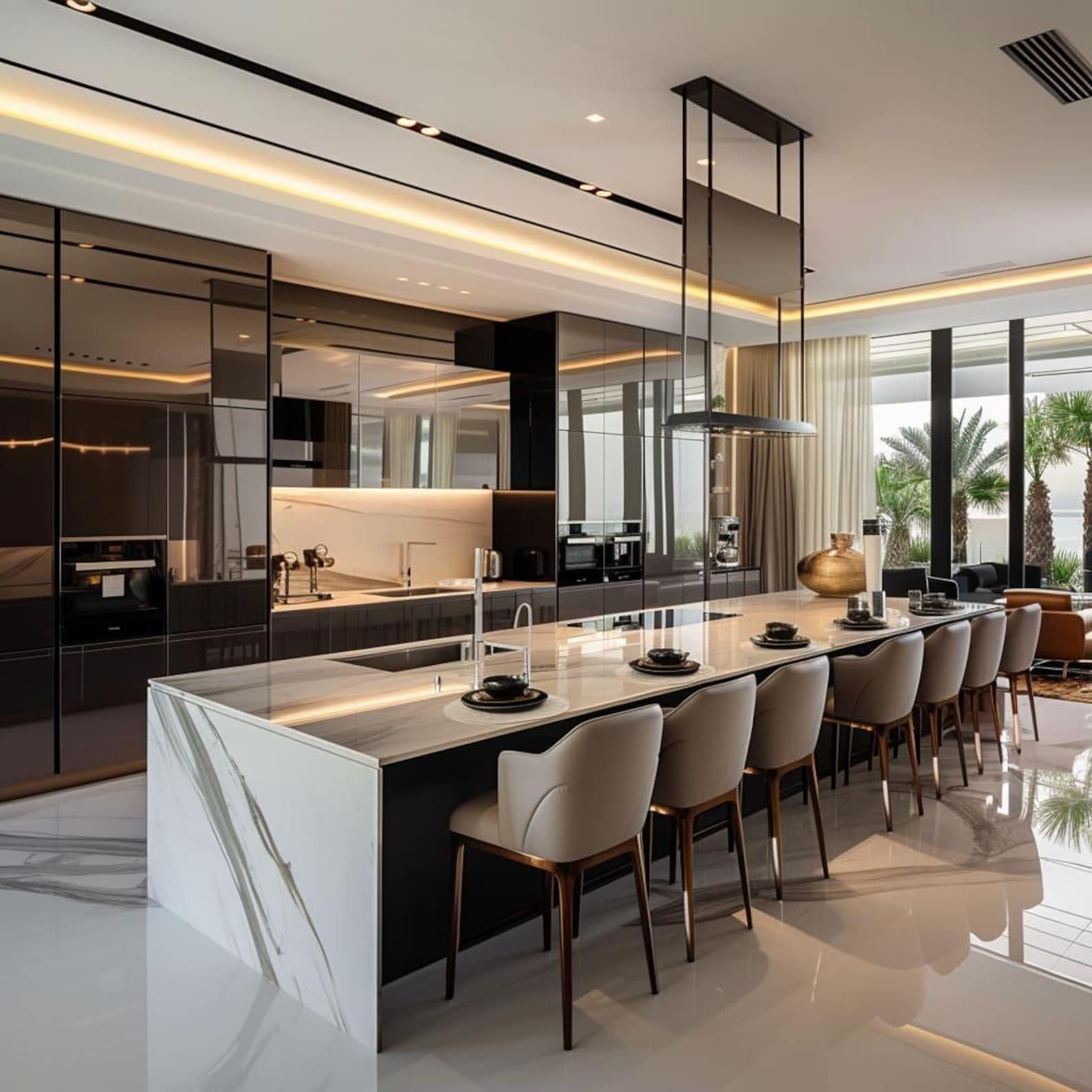 Luxury 3d Kitchen 3d Rendering Minimalist Kitchen Remodel Ideas Virtual ...