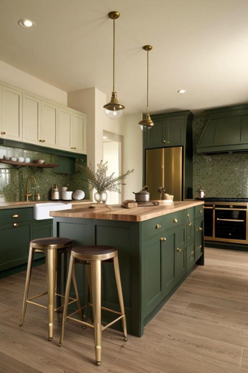 Sage Green Kitchen Designs, Virtual Design Service, Minimalist Kitchen ...