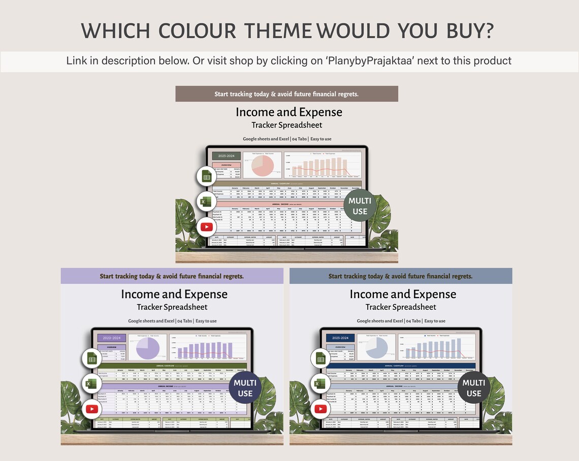 Income and Expense Tracker Google Sheets Expense Tracker Spreadsheet ...
