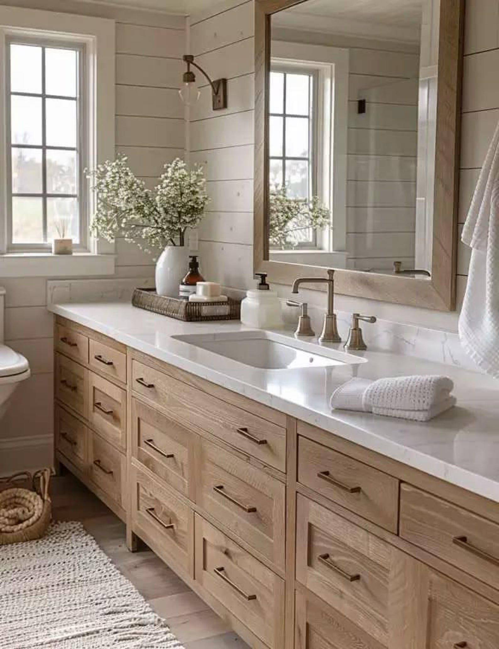 Modern Farmhouse Bathroom Design | E-design Service | Small Bathroom ...