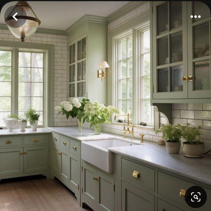Sage Green Kitchen Designs, Virtual Design Service, Minimalist Kitchen ...