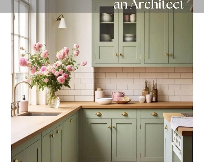 Sage Green Kitchen Designs, Virtual Design Service, Minimalist Kitchen ...